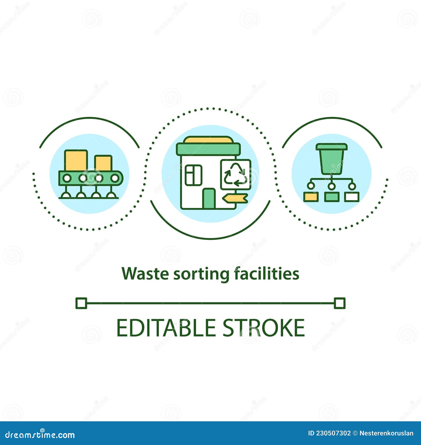 Waste Sorting Facilities Concept Icon Stock Vector - Illustration of ...