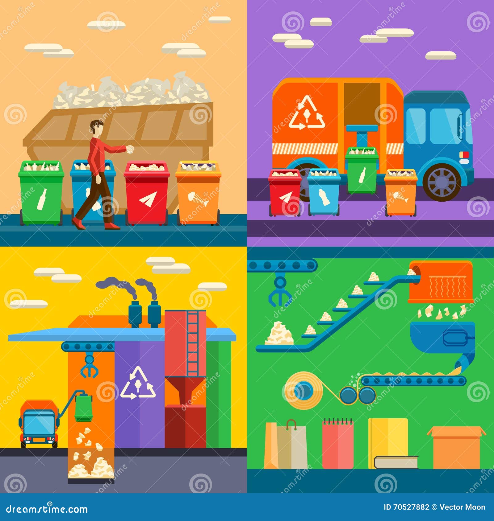 Waste Sorting Of Garbage Types Set Vector. | CartoonDealer.com #70571545 Waste Sorting Of Garbage Types Set Vector. | CartoonDealer.com #70571545