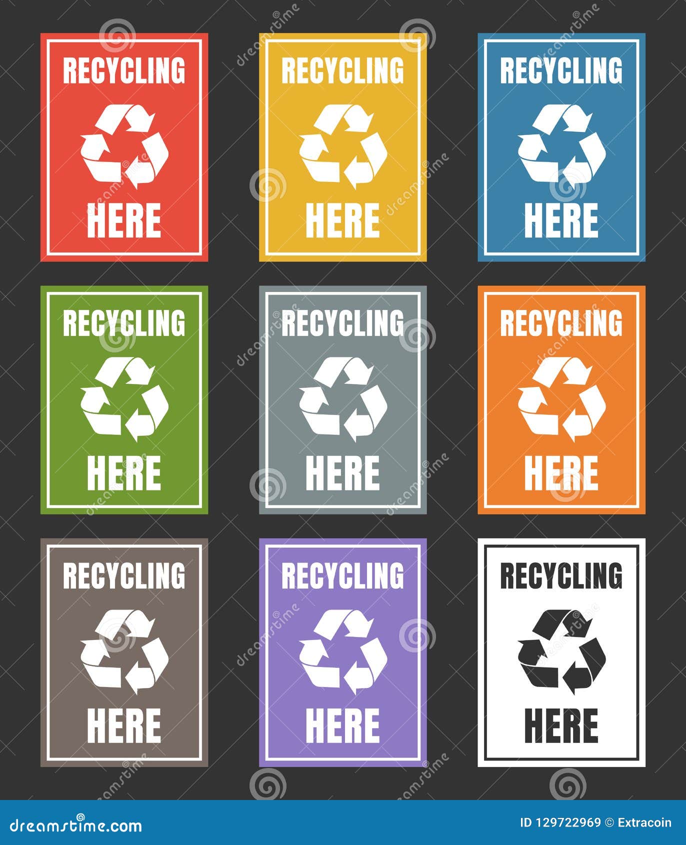 Waste Sorting Labels Set, Waste Managment for Recycling Stock Vector ...
