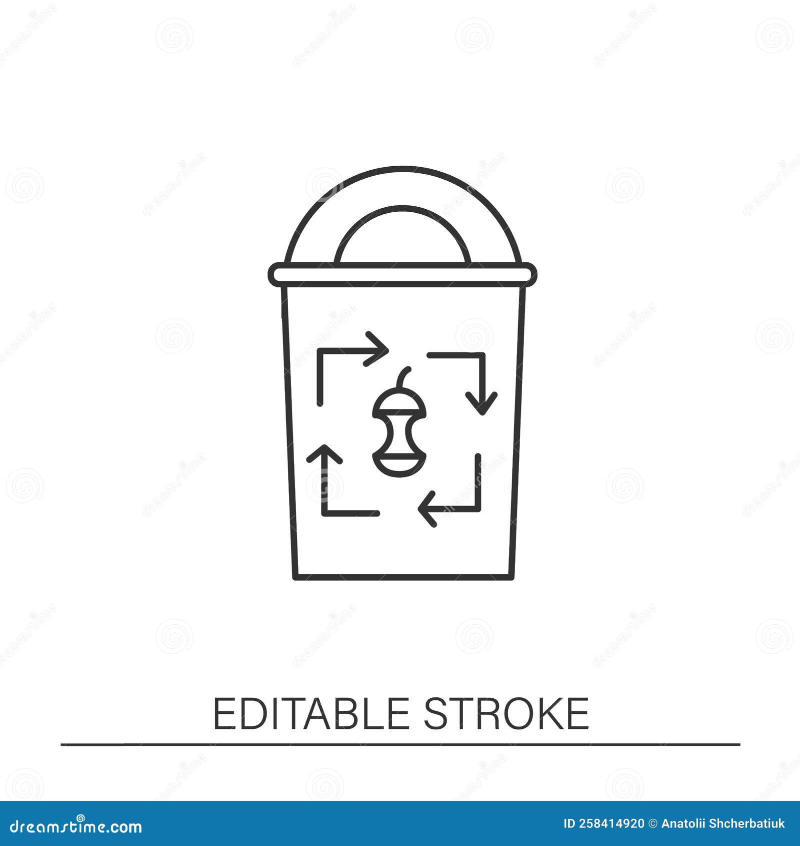 Waste sorting line icon stock vector. Illustration of icon - 258414920