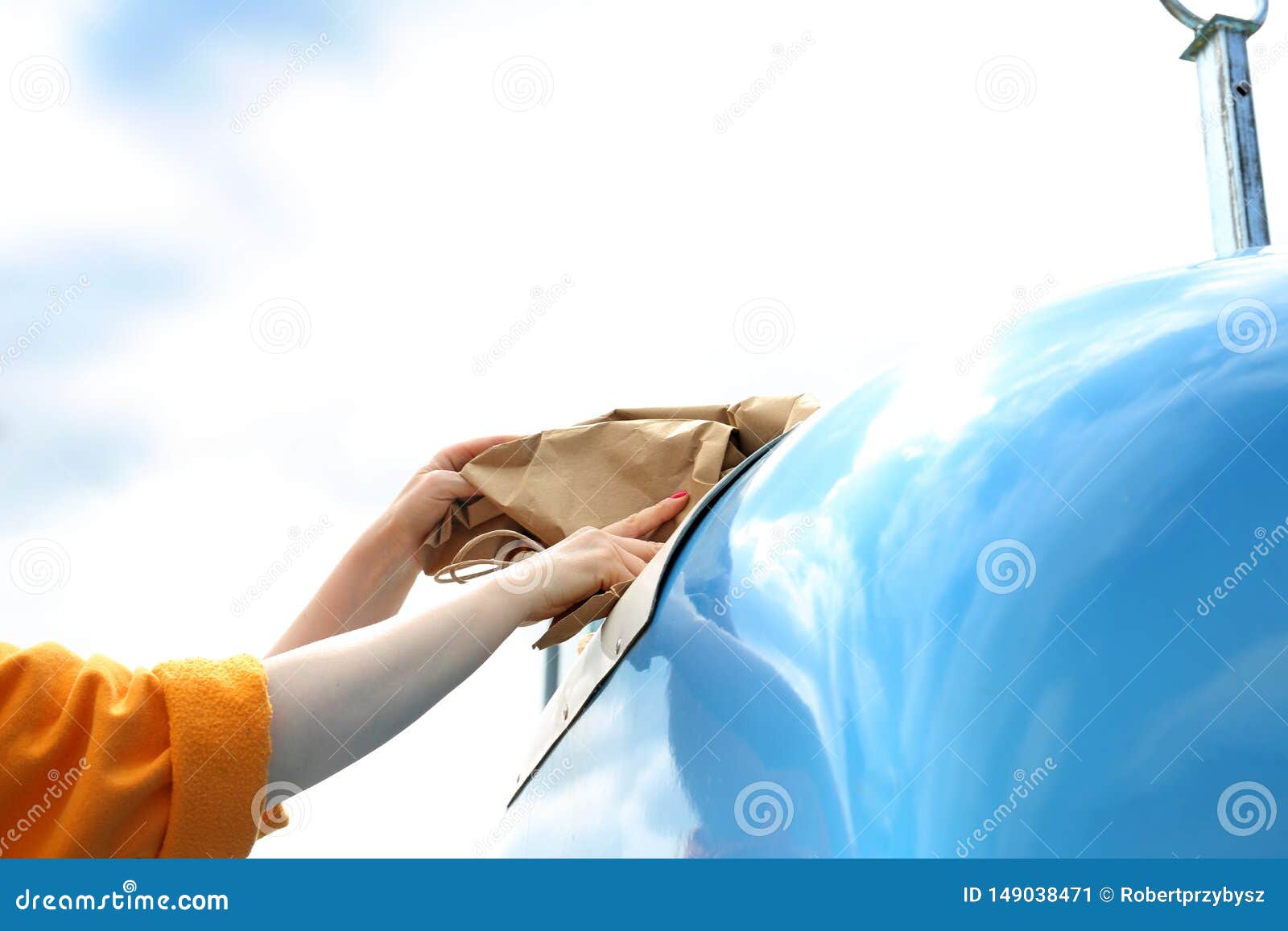 Waste Sorting, Segregation of Garbage into a Container Stock Image ...