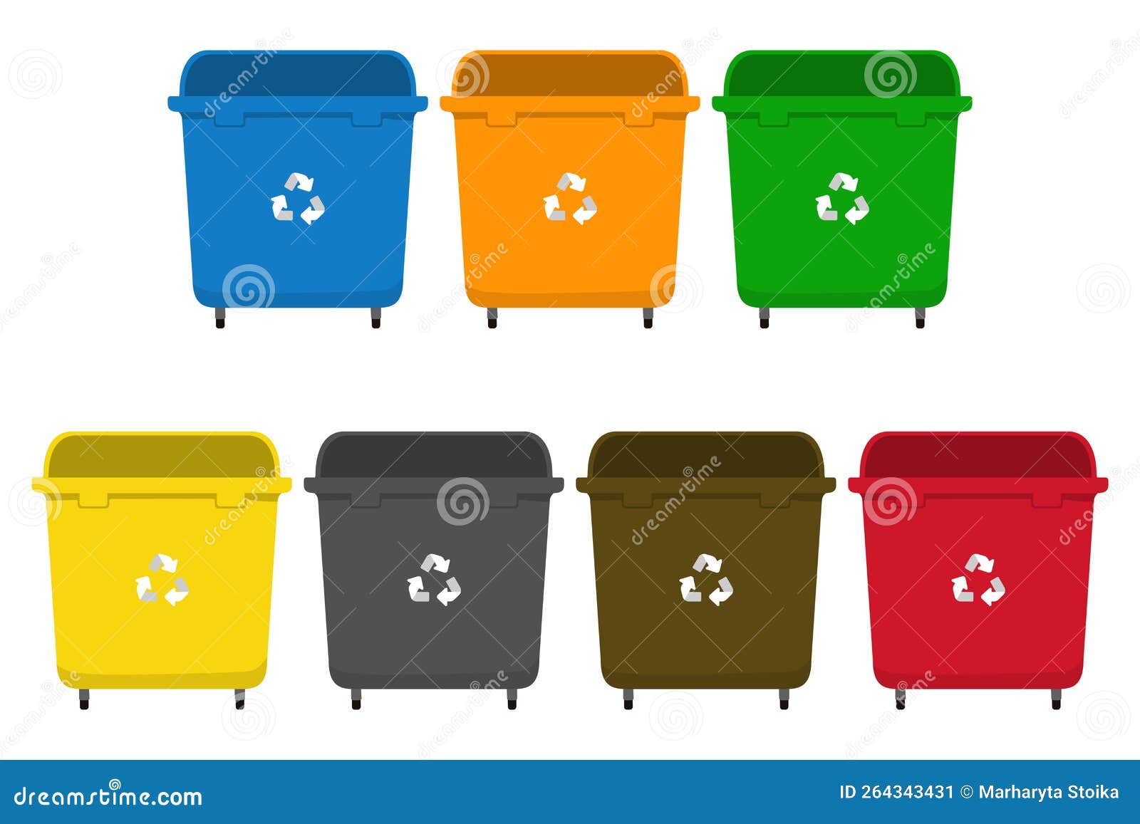 Waste Sorting Set Vector Illustration. Big Garbage Bins | CartoonDealer ... Waste Sorting Set Vector Illustration. Big Garbage Bins | CartoonDealer ...