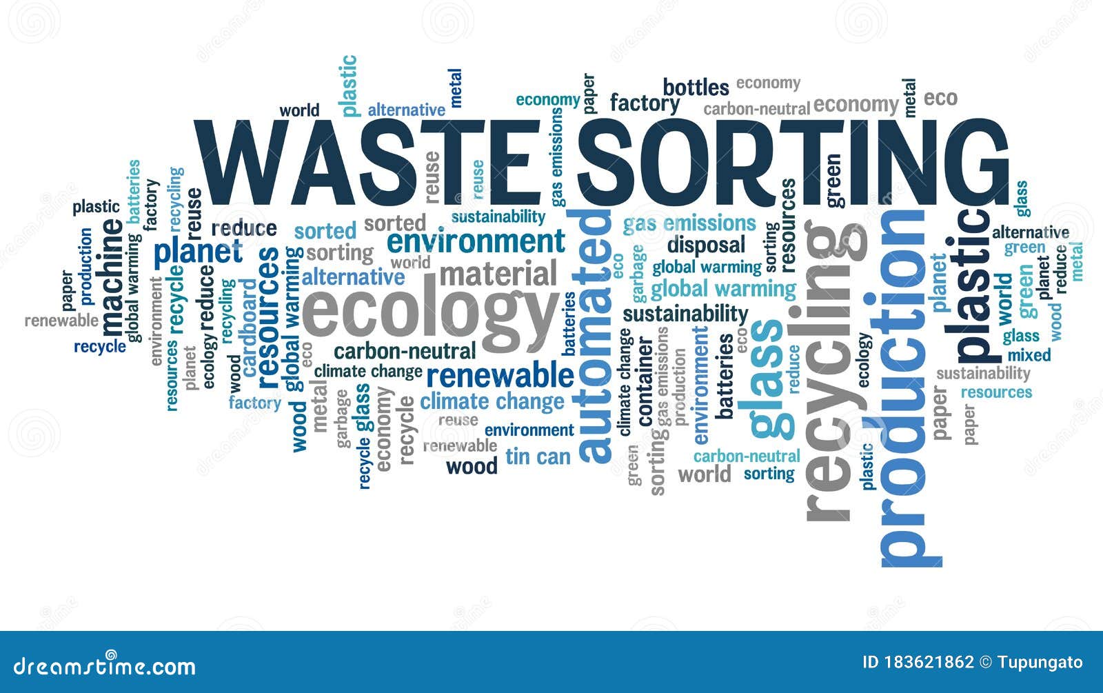 Waste sorting word cloud stock illustration. Illustration of ...