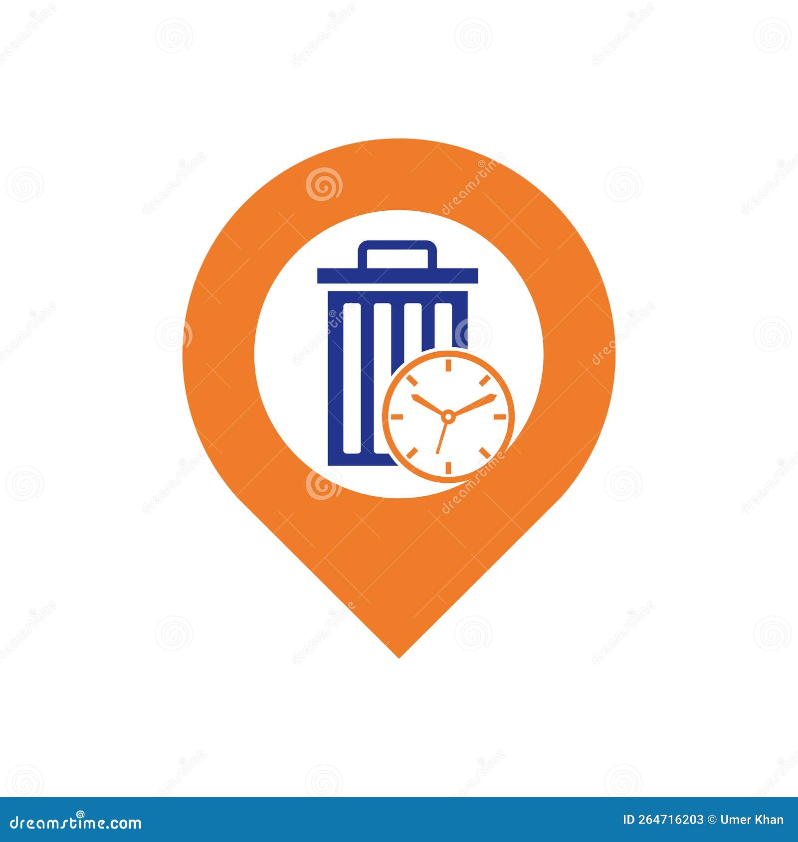 Waste Time Cloud Shape Concept Vector Logo Template. Stock Vector ...