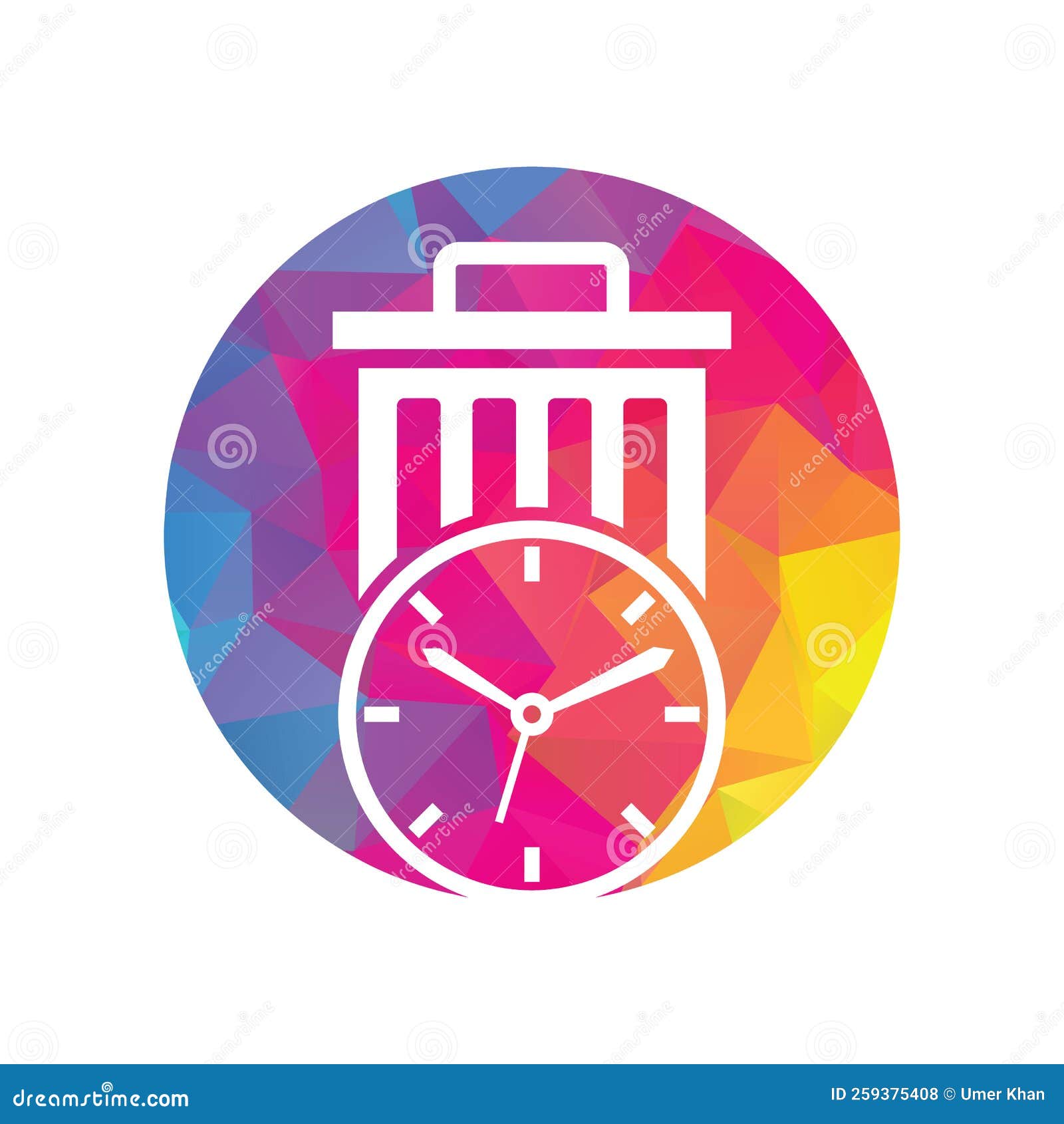 Waste Time Vector Logo Template. Stock Vector - Illustration of ...