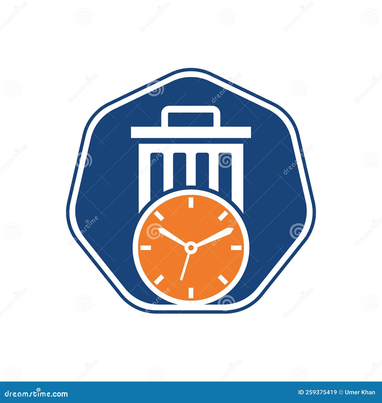 Waste Time Vector Logo Template. Stock Vector - Illustration of food ...