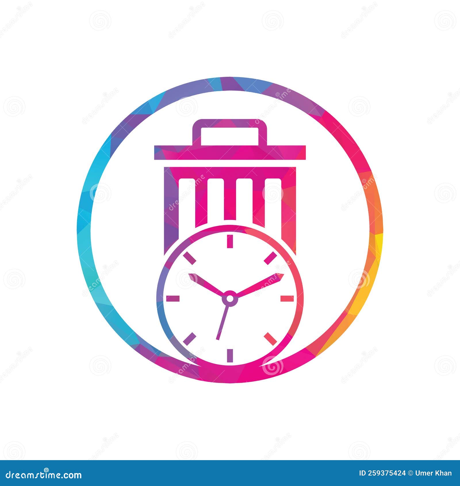 Waste Time Vector Logo Template. Stock Vector - Illustration of alarm ...