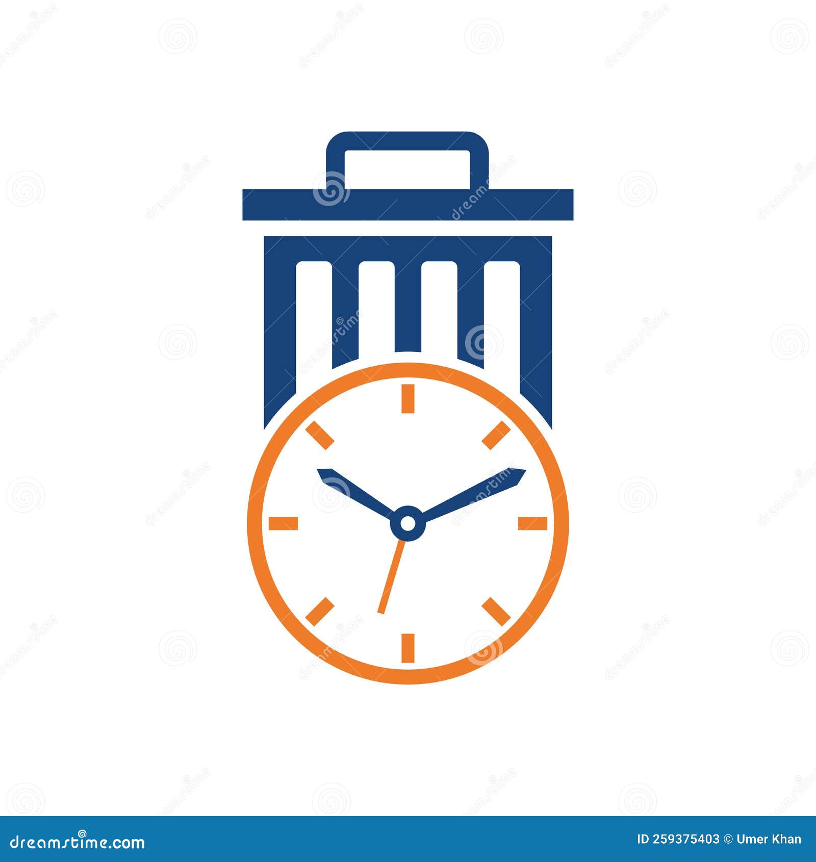 Waste Time Vector Logo Template. Stock Vector - Illustration of logo ...