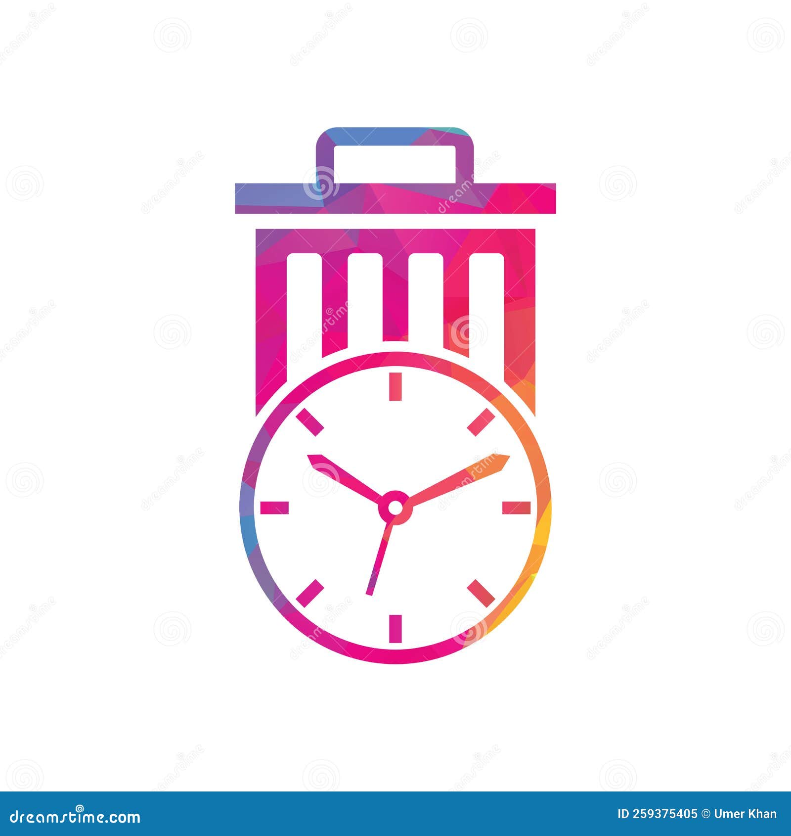 Waste Time Vector Logo Template. Stock Vector - Illustration of life ...