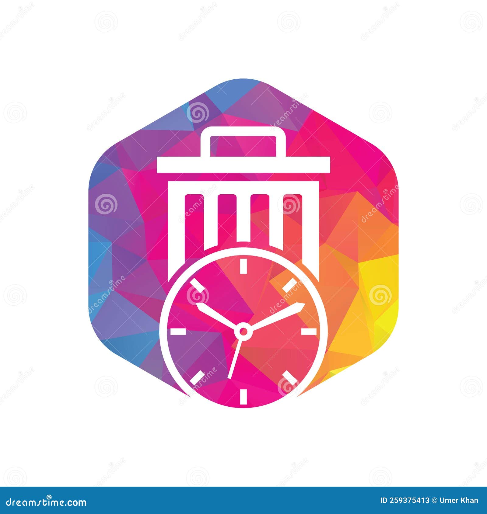 Waste Time Vector Logo Template. Stock Vector - Illustration of ...