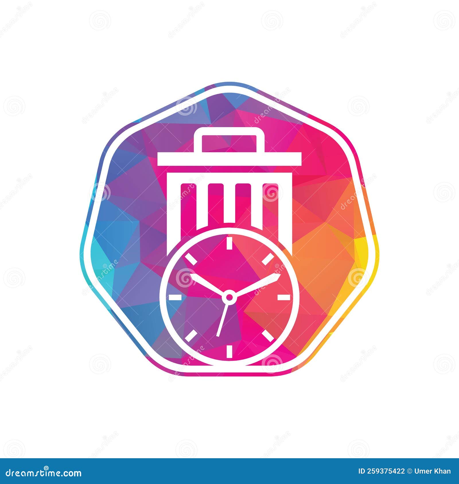 Waste Time Vector Logo Template. Stock Vector - Illustration of ...