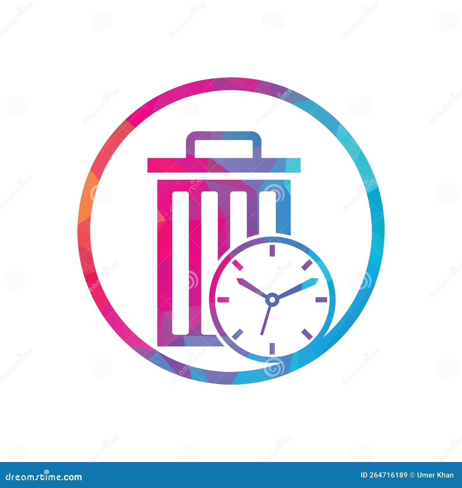 Waste Time Vector Logo Template. Stock Vector - Illustration of scenery ...