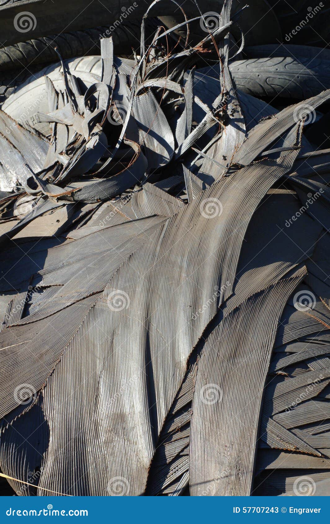 Waste Tires And Tyres At Landfill For Recycling. Regenerated Tire ...