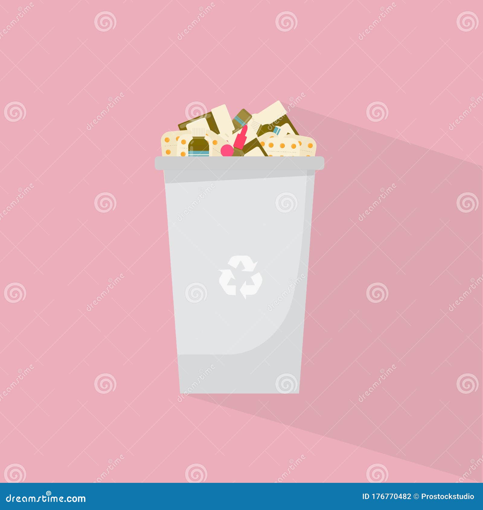 Waste Utilization. Sanitation Truck With Recycling Symbol On White ...