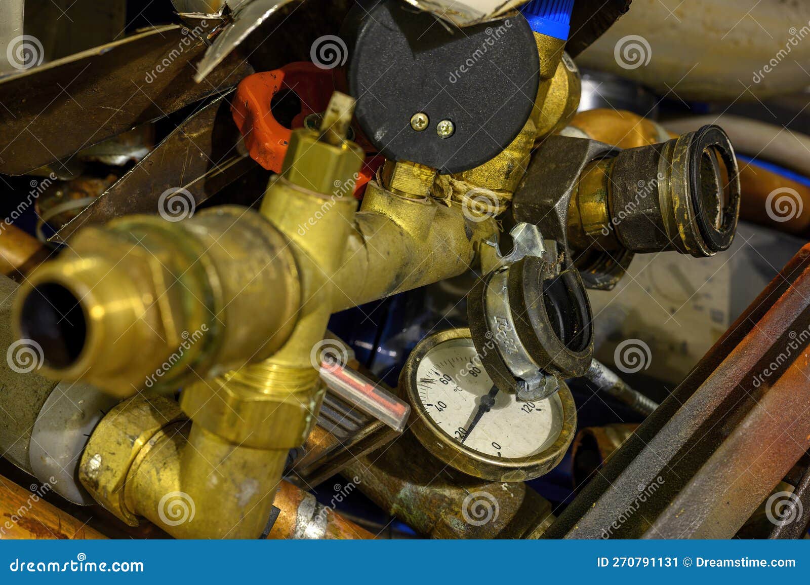 Waste with Various Components of an Old Heating System Stock Image ...