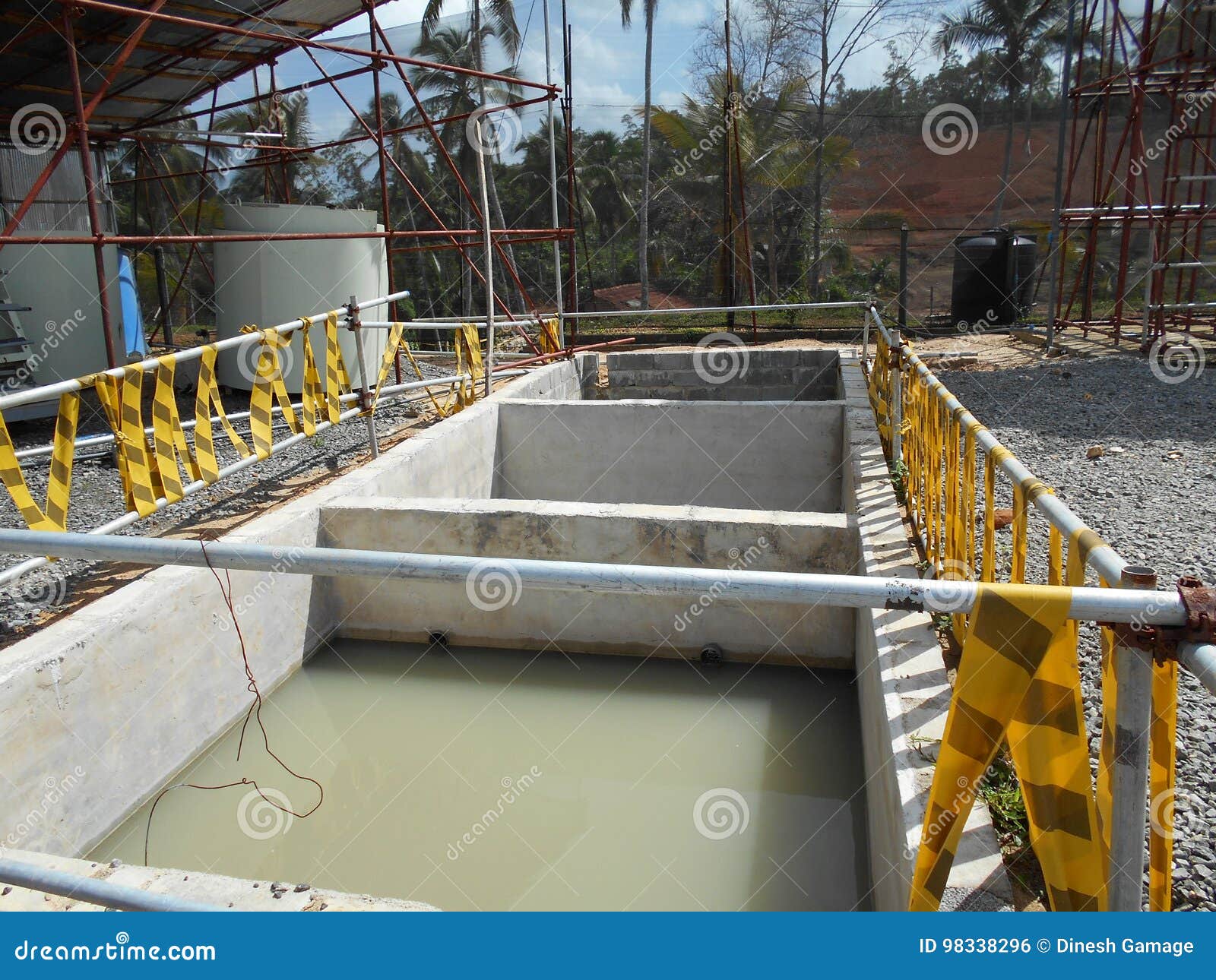 Waste Water Filtering Tanks at Construction Site Stock Photo - Image of ...