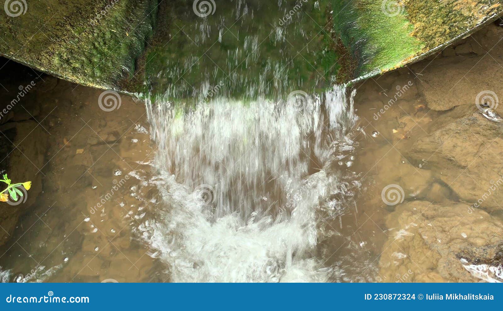 Waste Water,mud Flows from the Pipe into the River,environmental ...