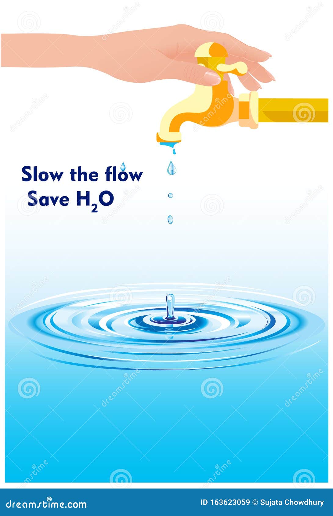 Vector Illustration of Waste of Water at Home Stock Vector ...