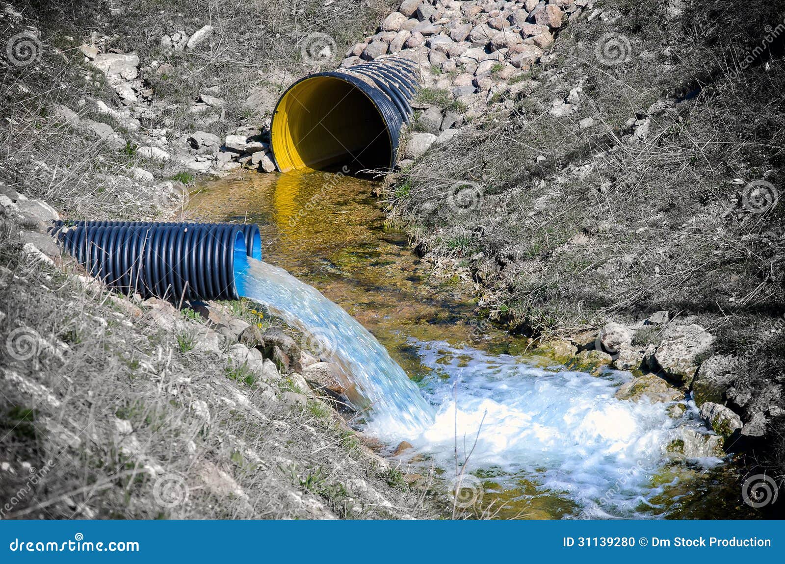 Waste water pipe stock photo. Image of purified, pollution - 31139280