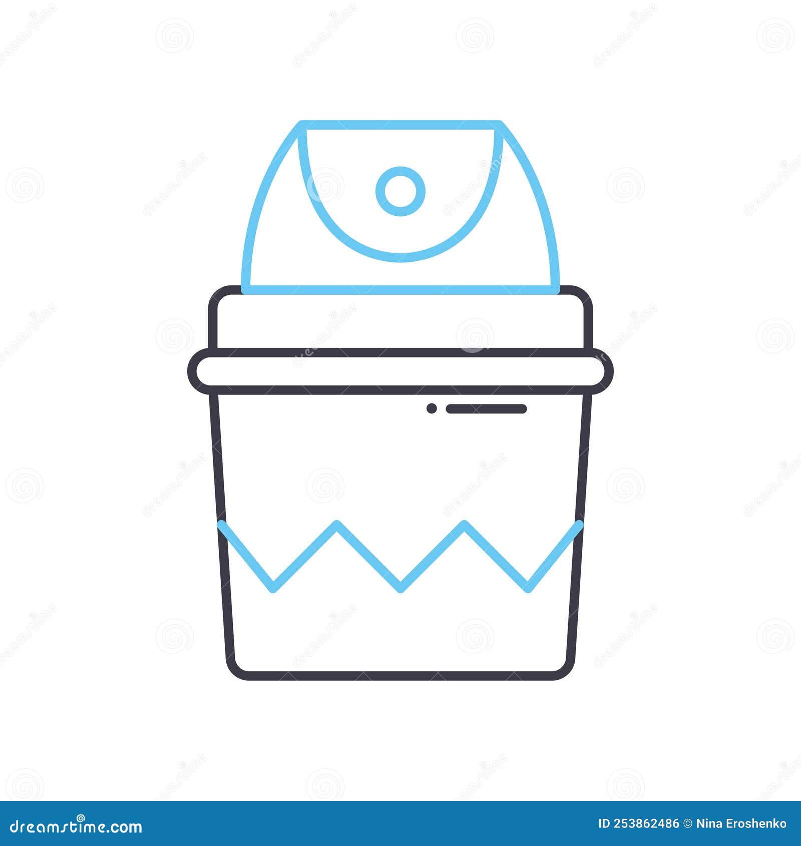 Wastebasket Line Icon, Outline Symbol, Vector Illustration, Concept ... Wastebasket Line Icon, Outline Symbol, Vector Illustration, Concept ...