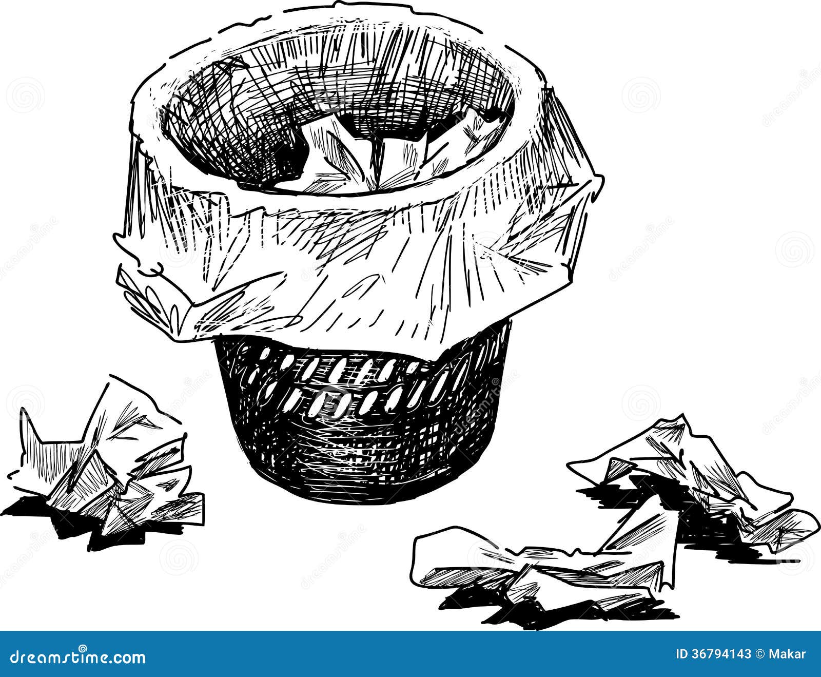 Wastebasket stock vector. Illustration of paper, isolated - 36794143