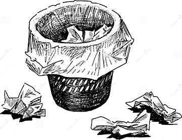 Wastebasket stock vector. Illustration of paper, isolated - 36794143