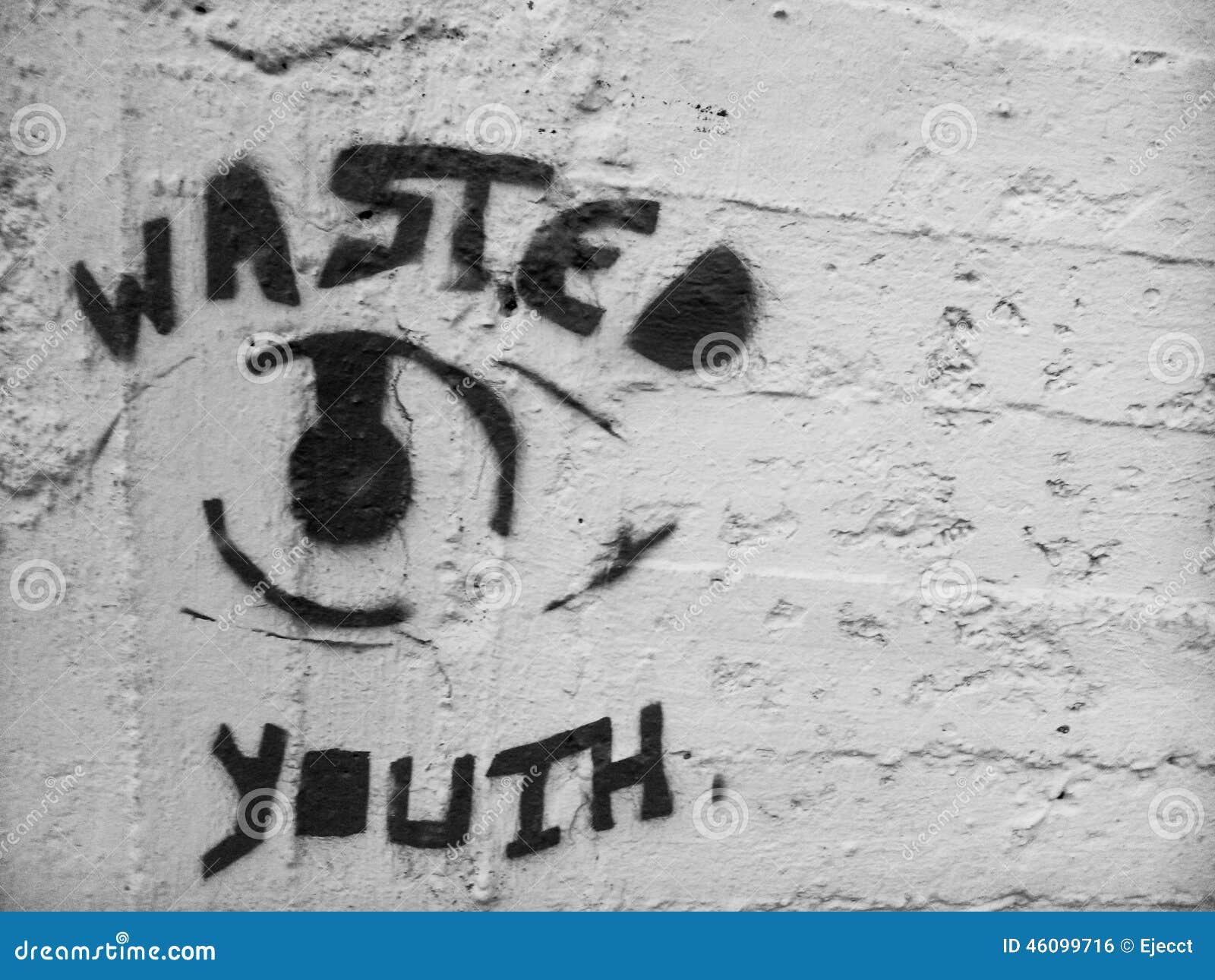 Wasted youth graffiti editorial photo. Image of black - 46099716