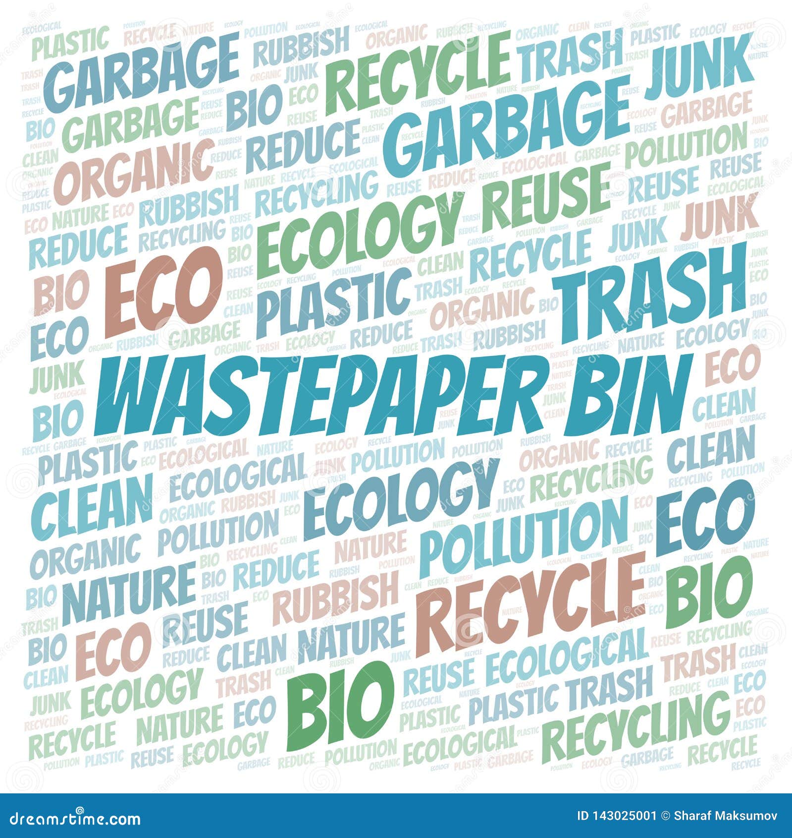 Wastepaper Bin word cloud stock illustration. Illustration of garbage ...