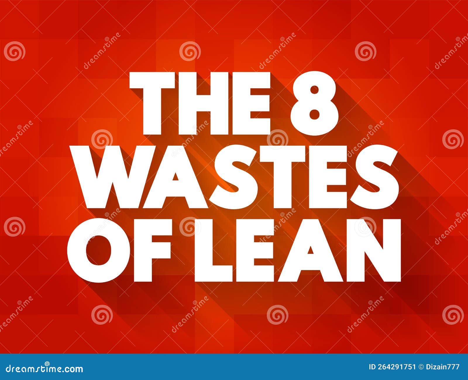 The Eight Wastes On Lean Methodology Process Diagram. Flat Diagram With ...