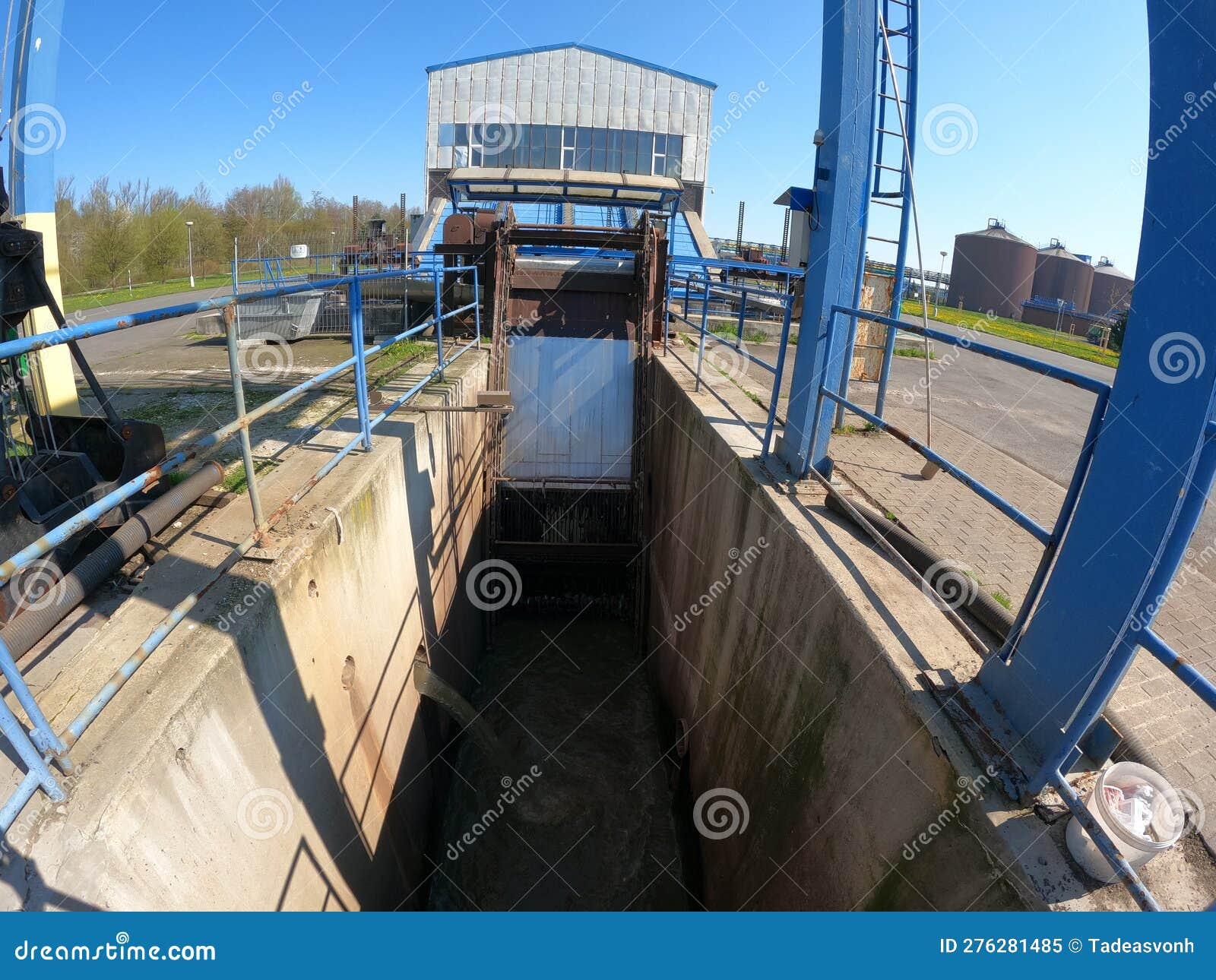 Wastewater Flowing To the Coarse Screen 1 Stock Image - Image of ...