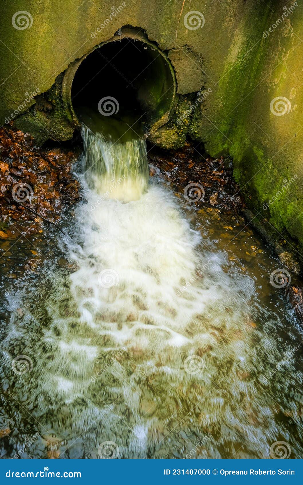 Wastewater Flows on the Pipe Stock Photo - Image of nature, industry ...