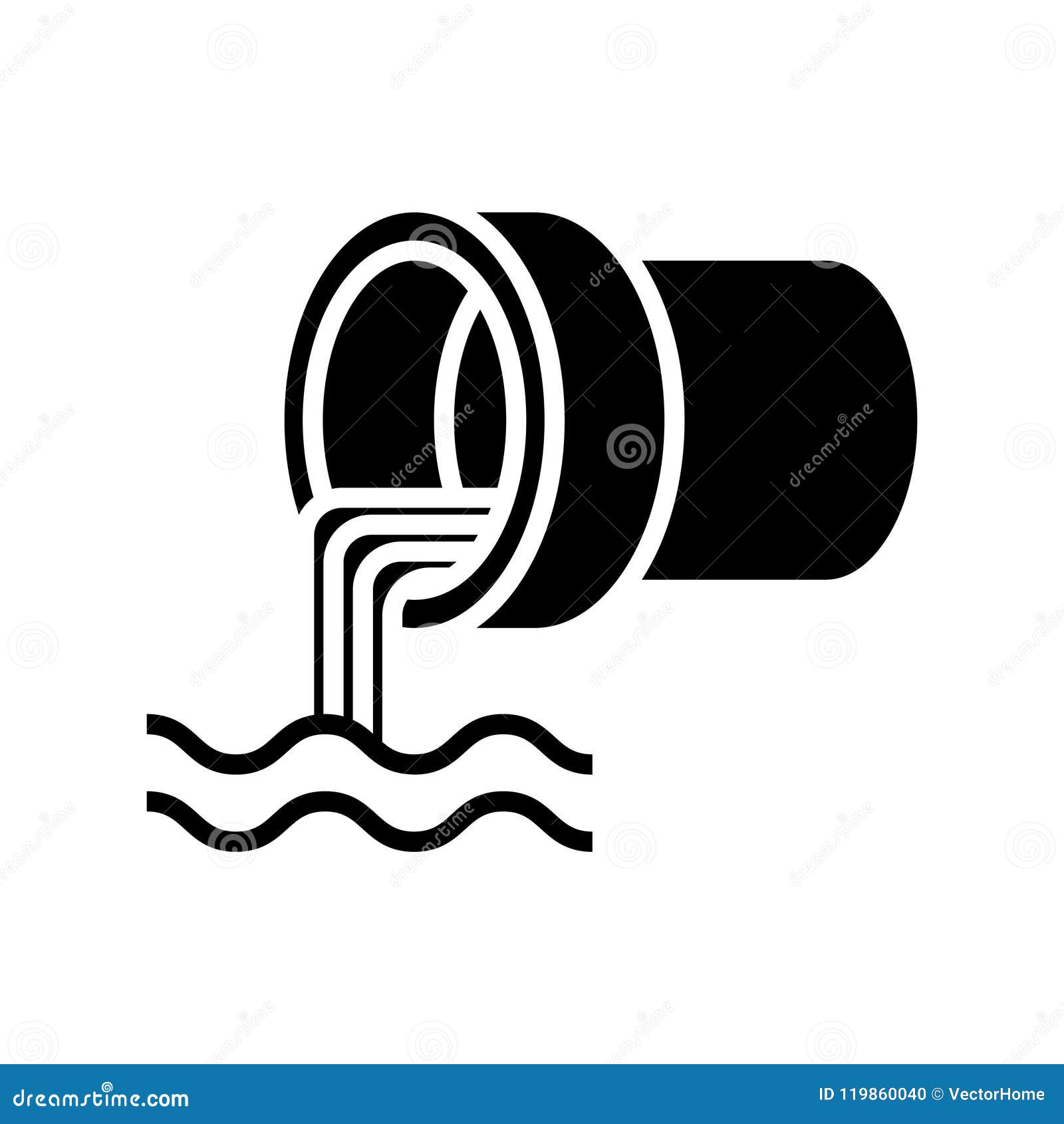 Wastewater Flow From The Sewer Pipe Vector Illustration | CartoonDealer ...