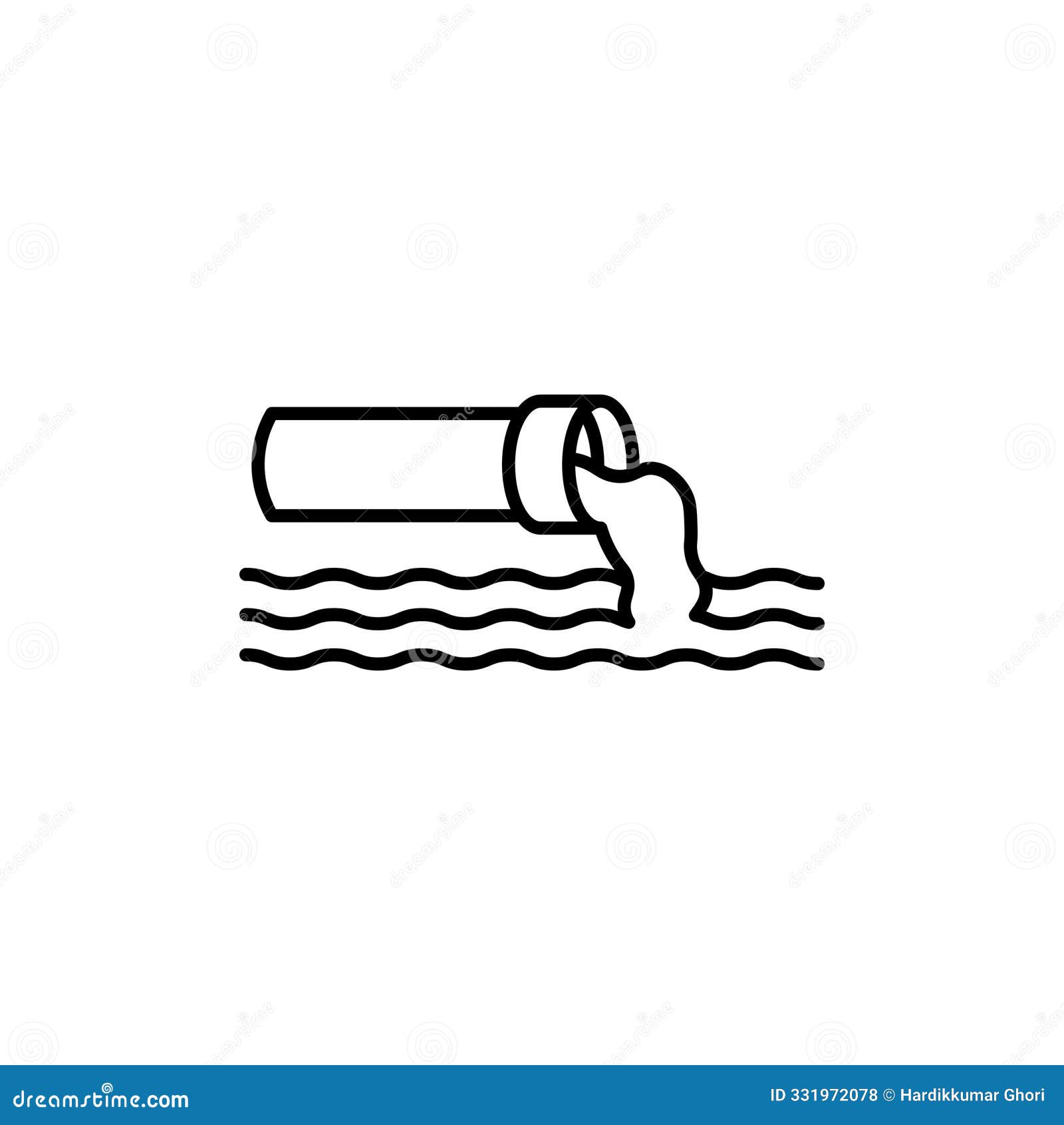 Wastewater Icon. Sewage Waste Pipe Vector Symbol. Plant Disposal Water ...
