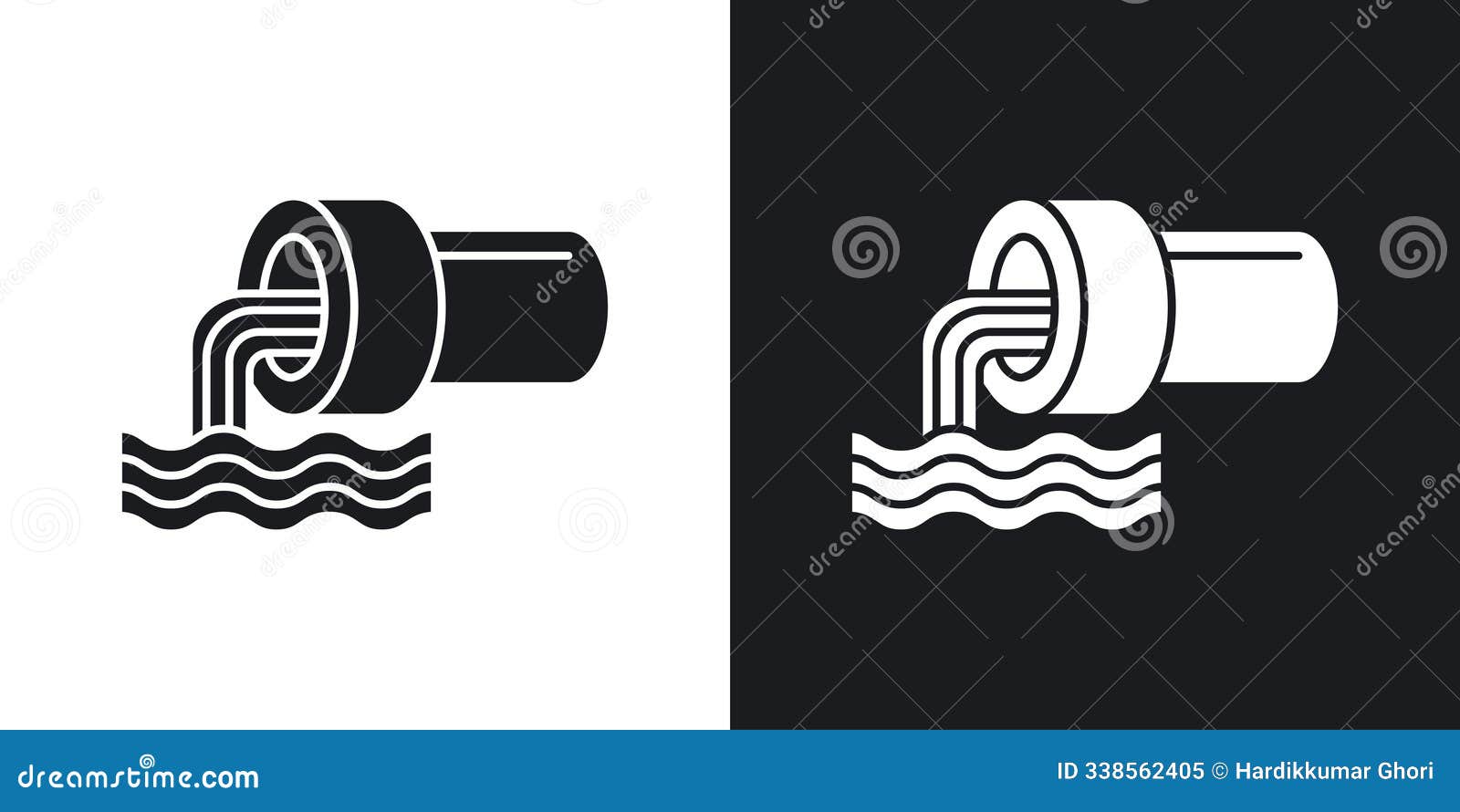 Wastewater Icon. Sewage Waste Pipe Vector Symbol. Plant Disposal Water ...