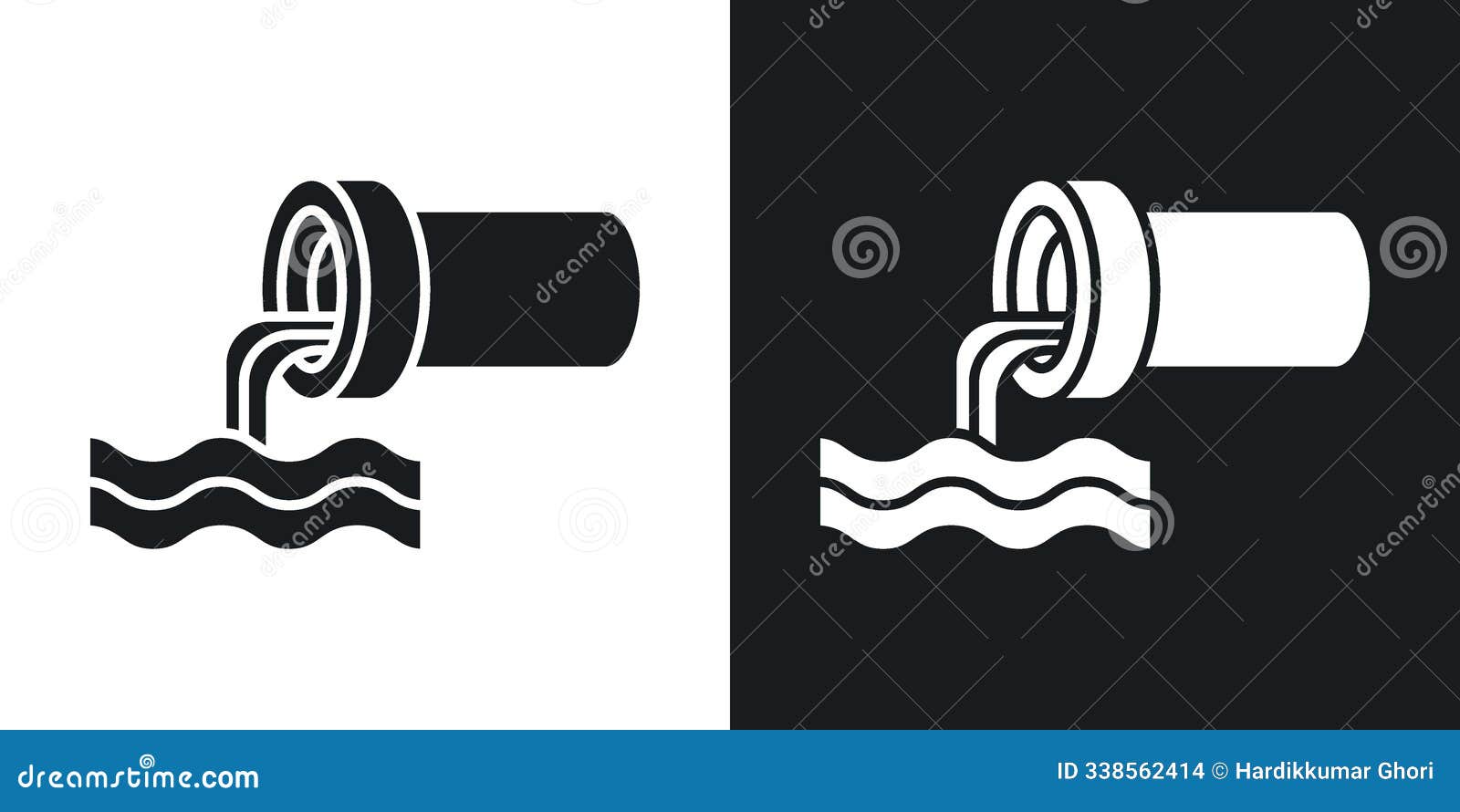 Wastewater Icon. Sewage Waste Pipe Vector Symbol. Plant Disposal Water ...