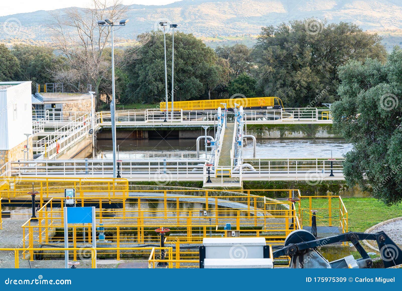 Wastewater Pools in a Wastewater Treatment Facility Stock Image - Image ...