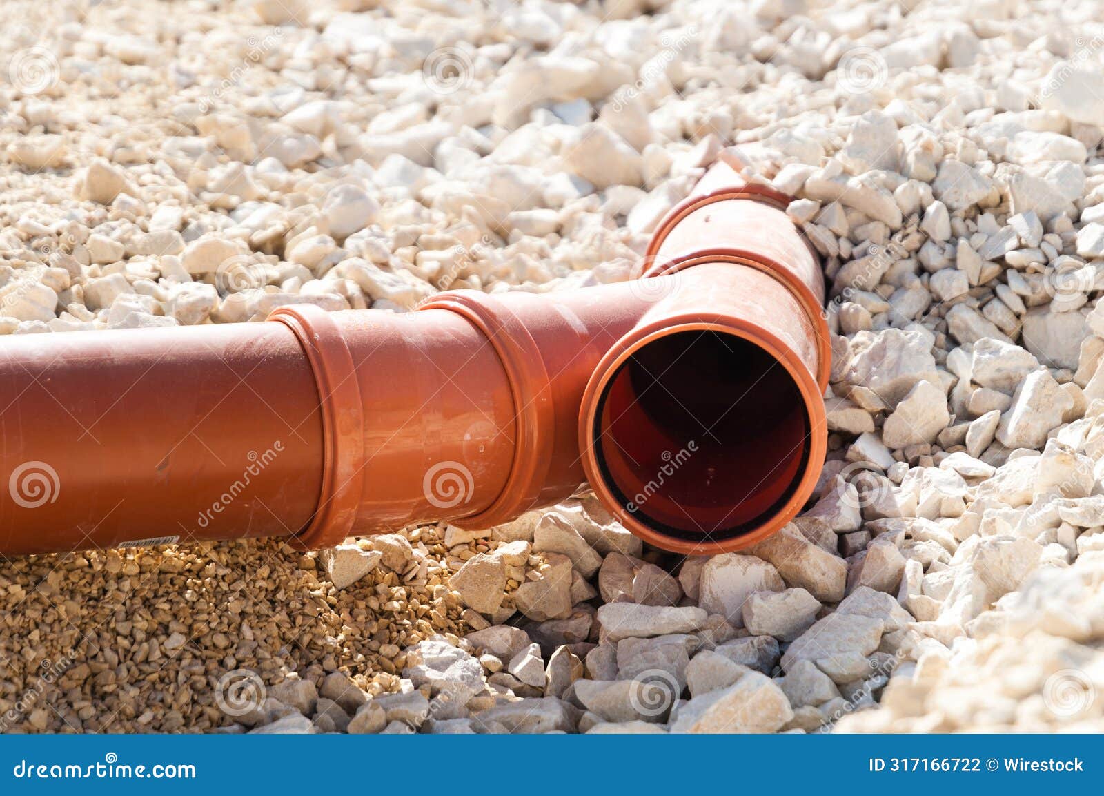 Wastewater System at a Construction Site of a Detached House in Germany ...