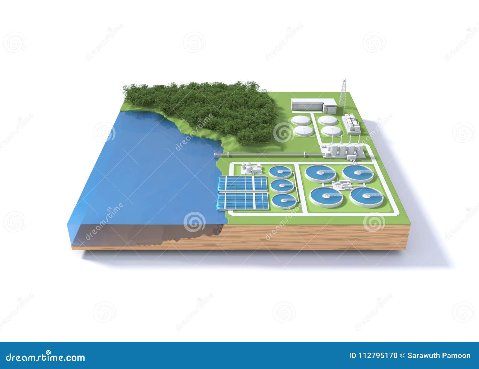 Wastewater Treatment Plant Concept On White Background. Royalty-Free ... Wastewater Treatment Plant Concept On White Background. Royalty-Free ...