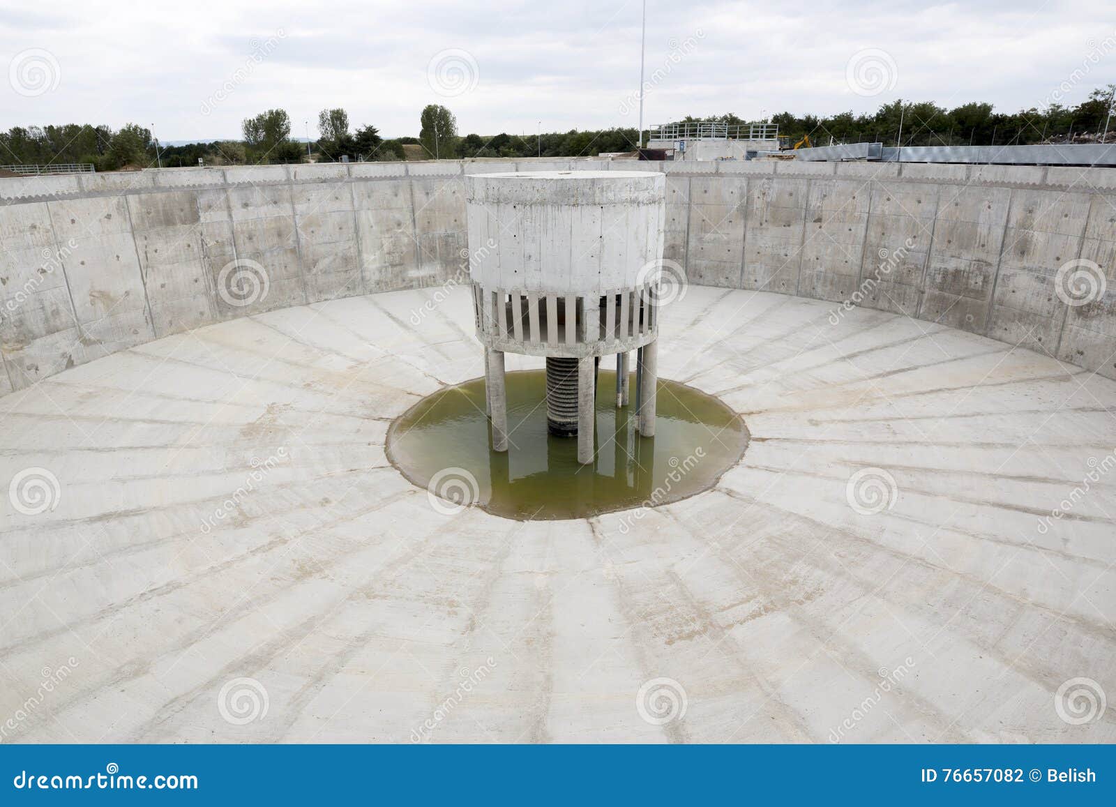 Wastewater Treatment Plant Water Tank Empty Stock Photo - Image of ...
