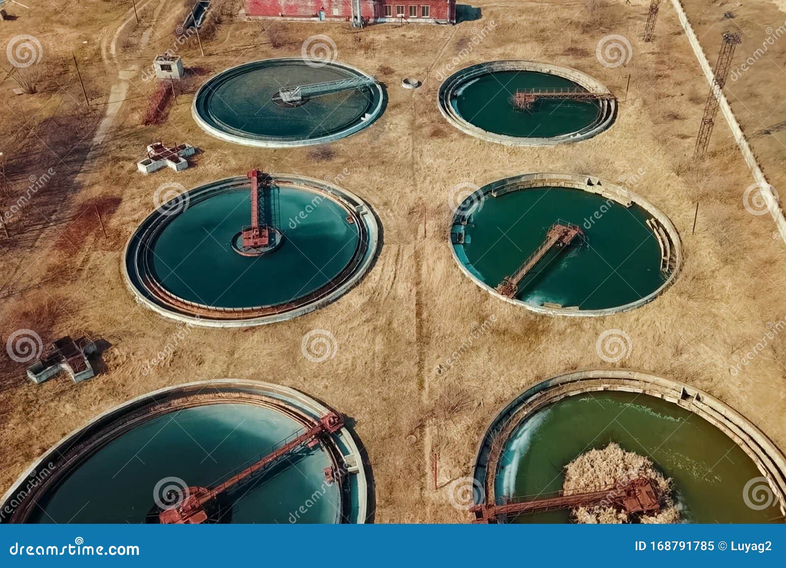 Wastewater treatment pools stock image. Image of convert - 168791785