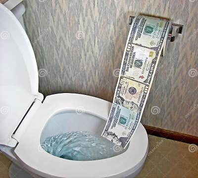 Money in a toilet bowl stock photo. Image of toilet, government - 10203322