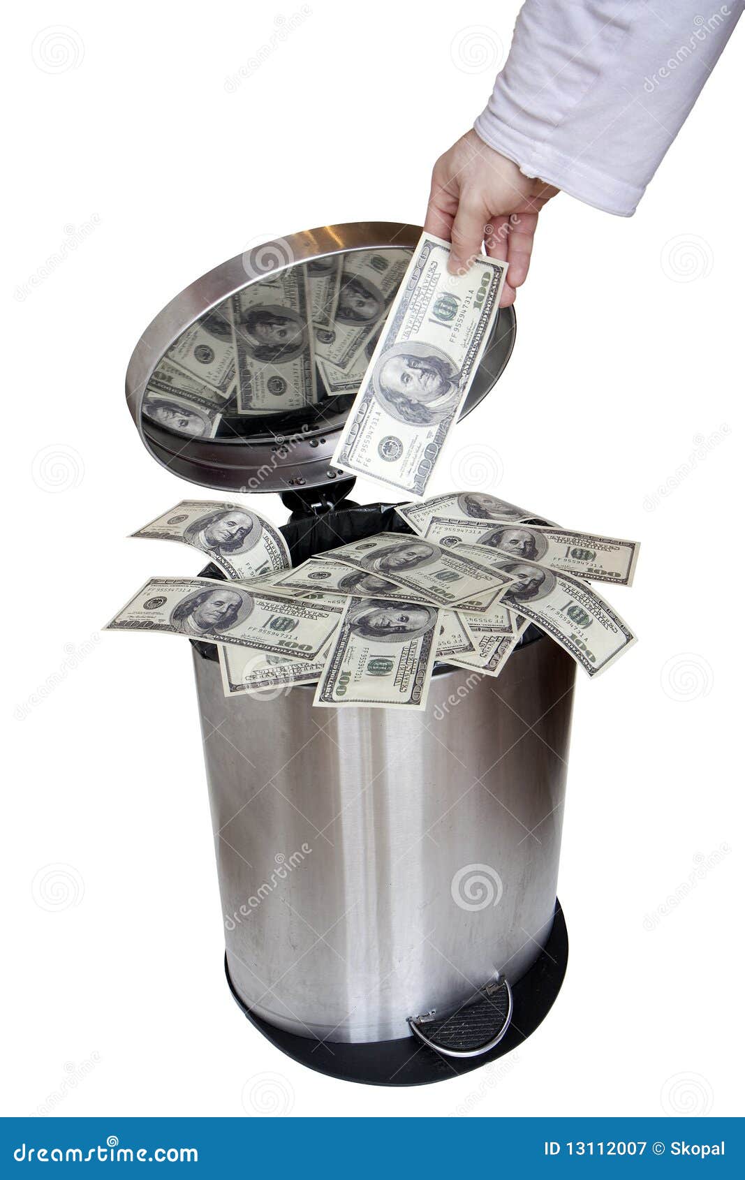 Wasting money stock image. Image of waste, trashcan, basket - 13112007
