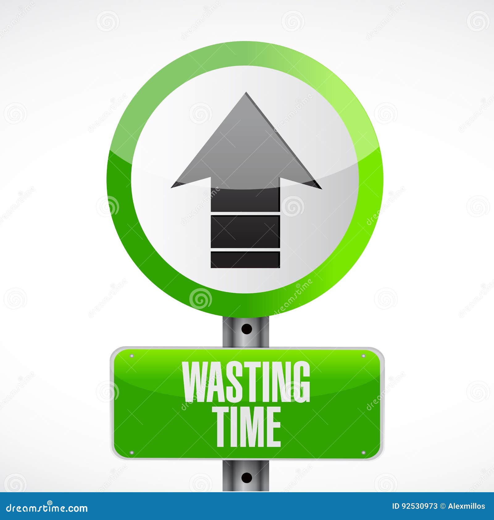 Wasting Time Road Sign Concept Illustration Stock Illustration ...