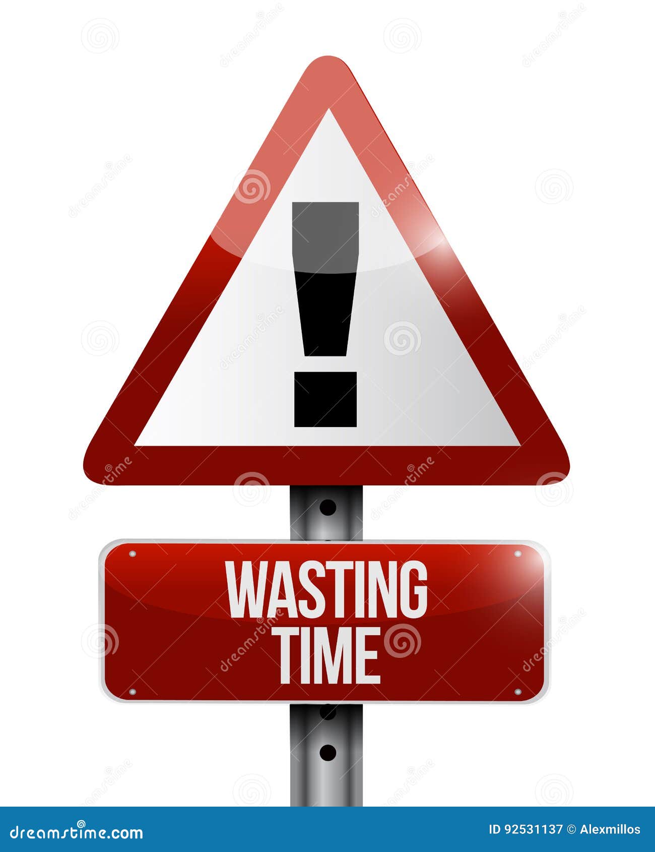 Wasting Time Warning Road Sign Concept Stock Illustration ...
