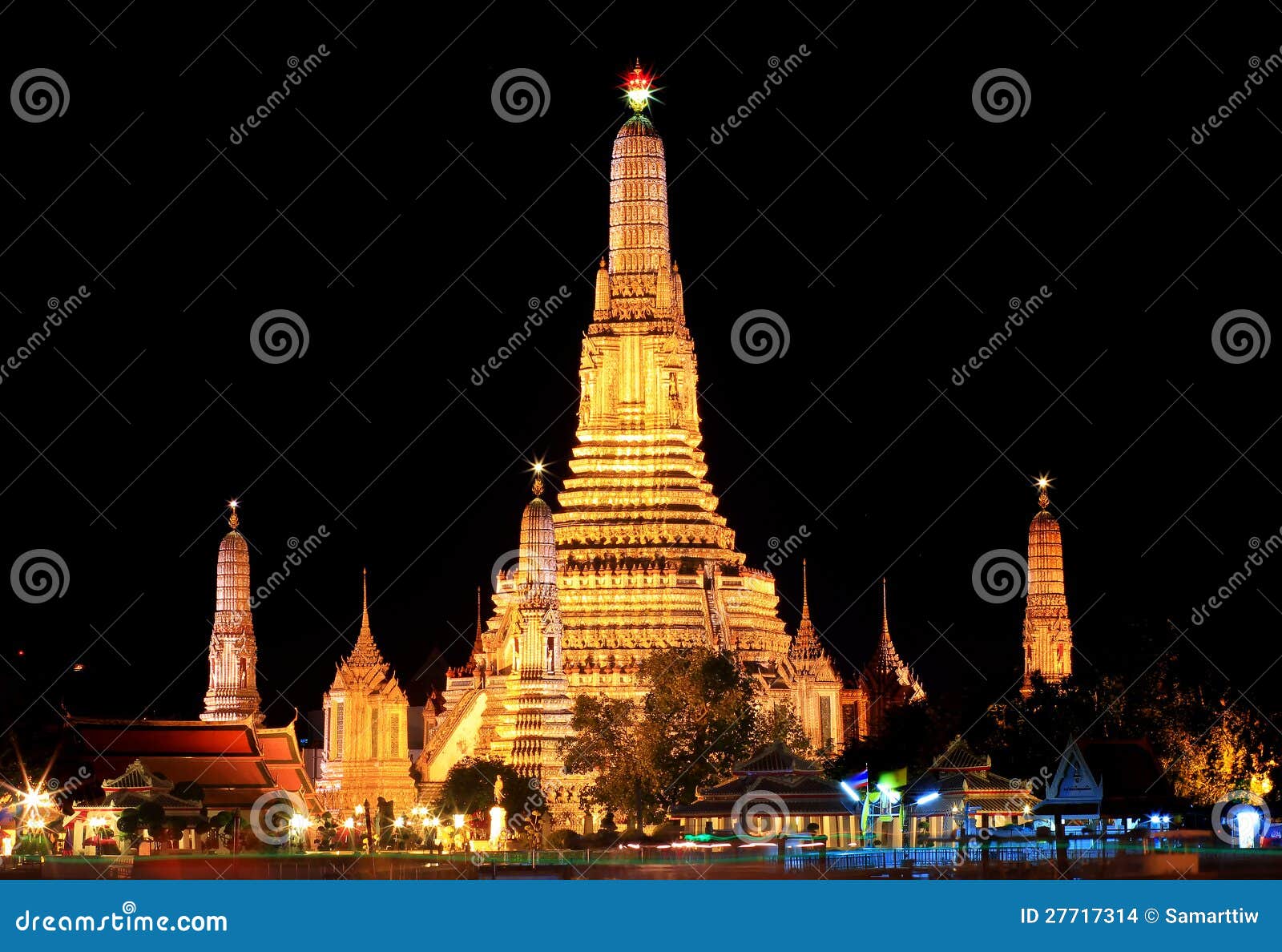 Wat Arun at night. stock photo. Image of national, holiday - 27717314