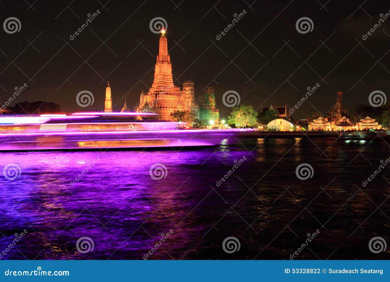 Wat arun in night sense stock photo. Image of landmark - 53328822
