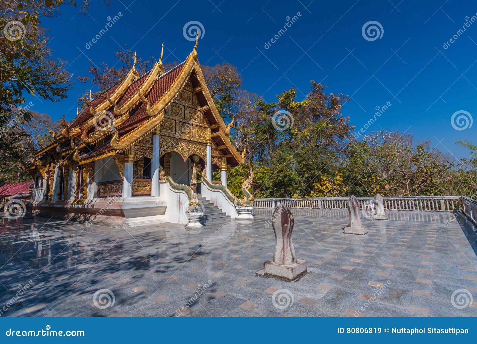 Wat stock image. Image of architecture, gold, clear, travel - 80806819