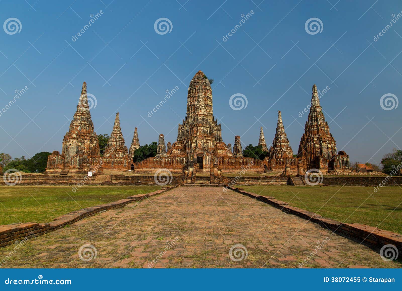 Wat Chaiwattanaram stock image. Image of stone, siam - 38072455