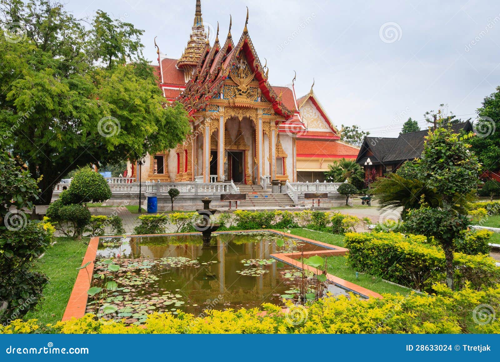 Wat Chalong stock photo. Image of roof, landmark, design - 28633024