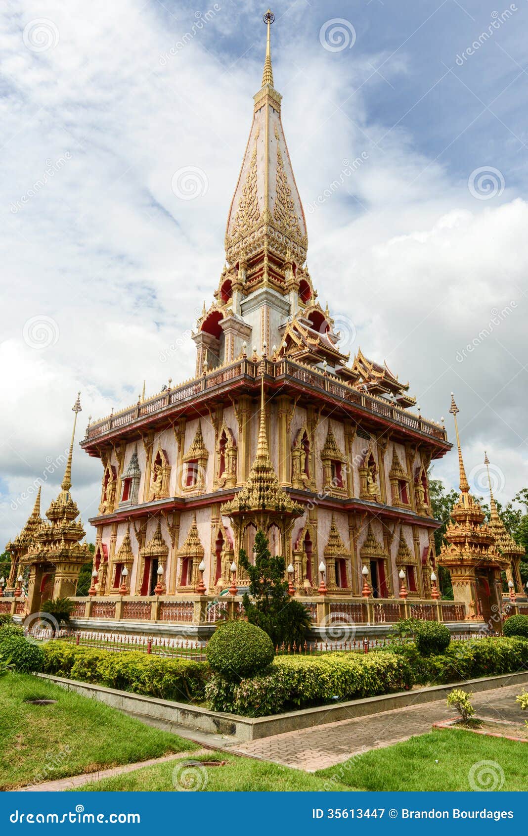 Wat Chalong in Phuket Thailand Stock Image - Image of glazed, chalong ...
